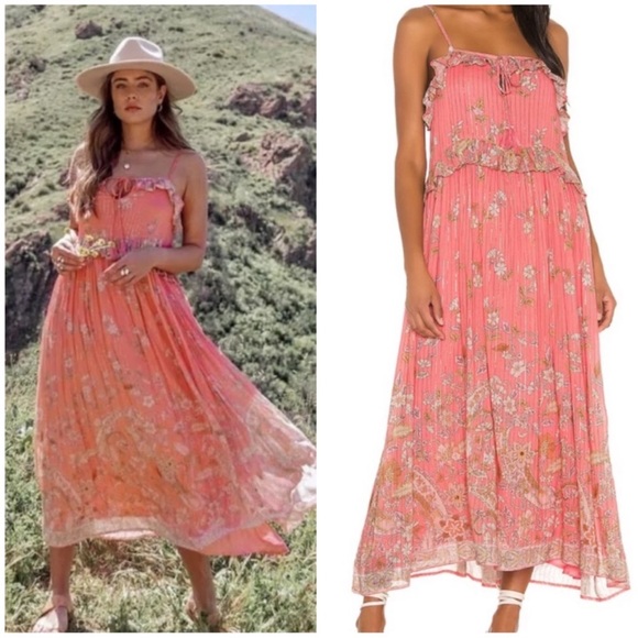 Spell | Dresses | Spell Hendrix Strappy Floral Maxi Dress In Dusty Pink ...